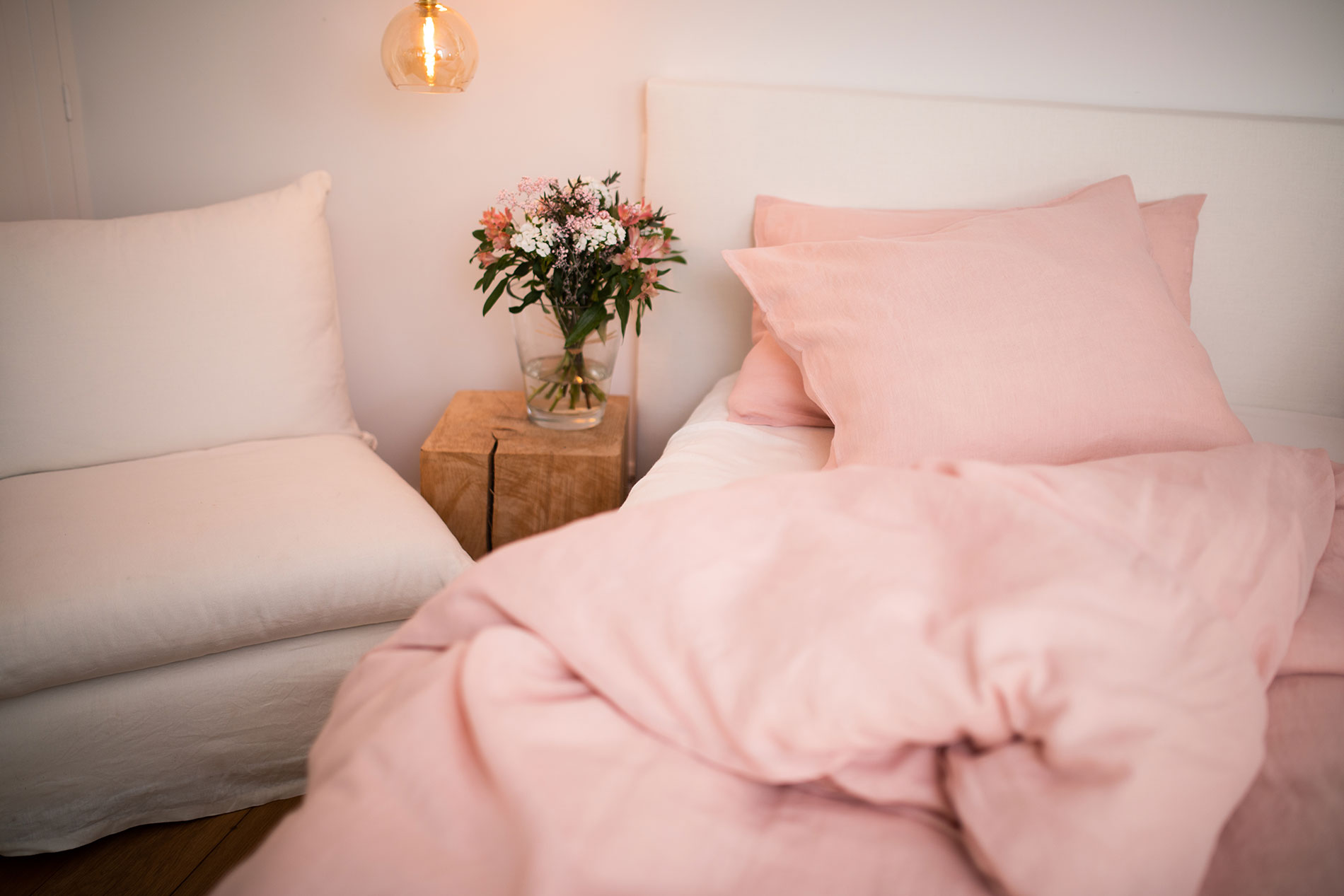 Linge de lit rose pétale - linge de lit paris - Candtheflowers